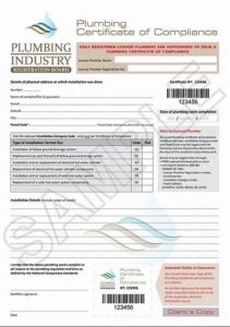 Plumbing CoC Certificate of Compliance | Plumbers Network